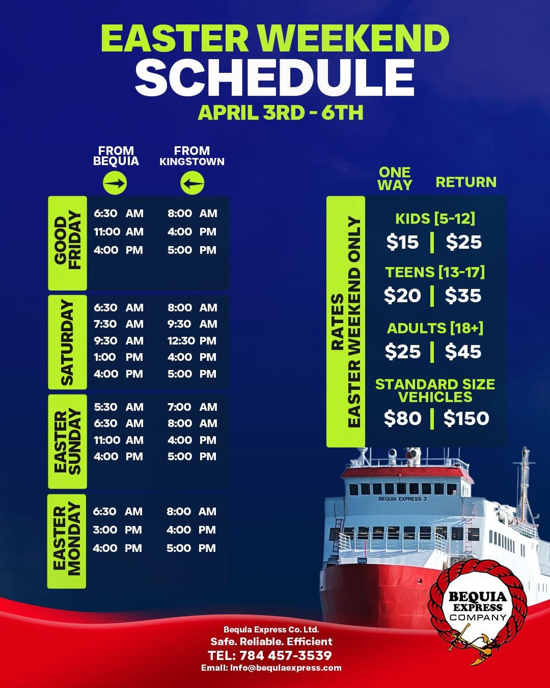 Fares – Bequia Express